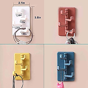 Surogar Self Adhesive Heavy Duty 20 lb(Max) Wall Hooks& Ceiling Hanger ,Organize and Decorate Your Kitchen Bathroom Ceiling Office (4 Pack 4 Colour)