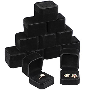 Tideme 12 PCS Velvet Ring Boxes, Earring Pendant Case, Ring Box for Wedding, Engagement Ring Box, Jewelry Gift Box, Display Box for Rings, Earrings