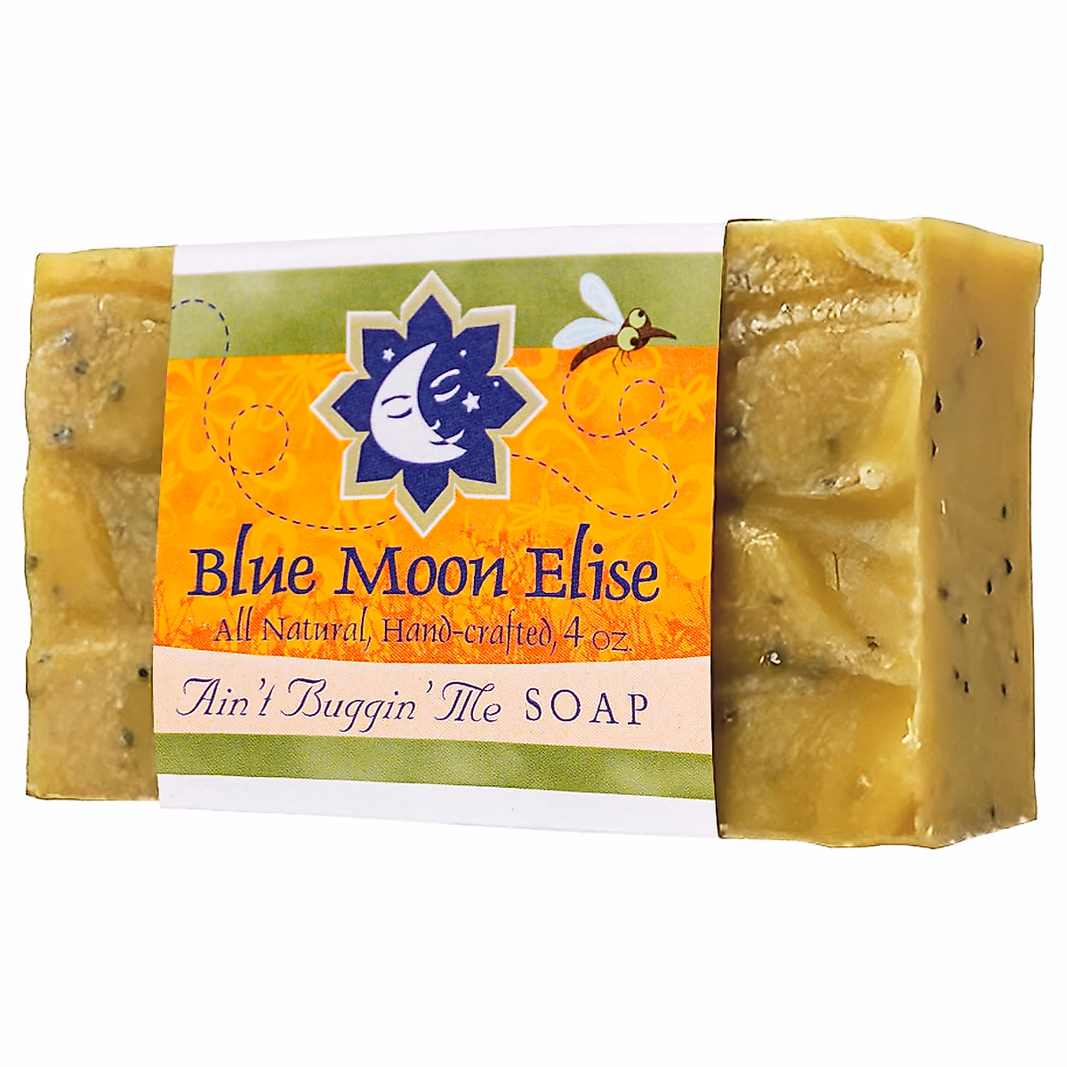 Blue Moon Elise Ain't Buggin Me Citronella Bar Soap for Men and Women, Natural Handmade Soap with Pure Citronella Essential Oils, Soap Bar for Camping and Outdoor Activities