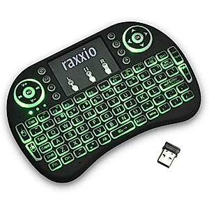 RAXXIO i8 Mini Wireless Keyboard, Handheld 2.4GHz LED-Backlit Portable Mini Keyboard with Touchpad Mouse, Rechargeable Battery for Pc Pad Xbox 360 Ps3 Smart TV Htpc Iptv Android Box Linux Raspberry Pi