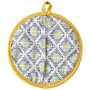 C.R. Gibson Bloom Polyester Potholder Set for Kitchens, 7.75" W x 8" L and 8" W x 8.15" L, Multicolor