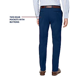 Tommy Hilfiger Men's Classic Stretch Chino Pants – Modern Fit, Wrinkle & Water-Resistant, Versatile & Comfortable for Work or Casual Wear | Navy,34X32L