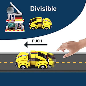 LEBLOCK Building Blocks Toy for Toddlers ,Toys Car Castle Die Cast Vehicles Playsets Building Bricks Set for Kids and Adults - Stem Education Toys ,305 PCS ( Yellow Car )