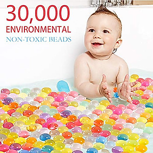 MAGICLUB Water Beads - 30000 Beads 2 Strainers 2 Tweezers 5 Spoons,Soft Water Jelly Beads Motor Skills Toy Set,Non-Toxic Water Sensory Toy for Tactile Toys,Sensory Toys,Early Skill Development