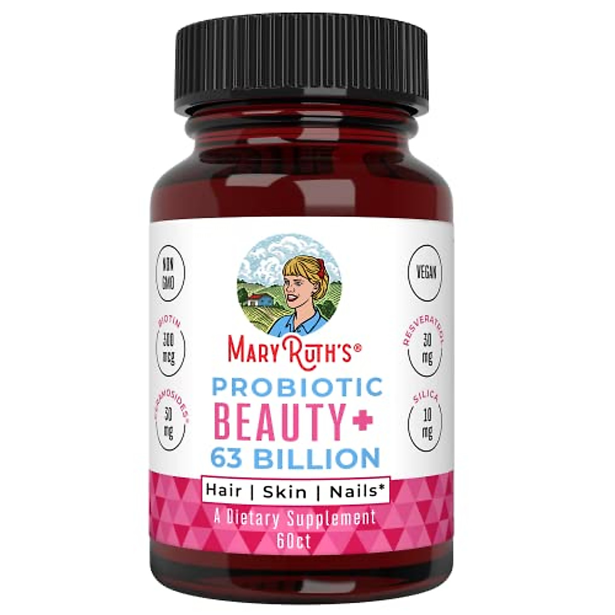 Probiotic | Collagen | 1 Month Supply | Collagen Pills | Collagen & Probiotic Capsule for Hair, Skin, and Nails| Collagen Probiotic with Biotin for Adults | Vegan | Non-GMO | Gluten Free | 60 count