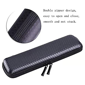 Hard Pencil Case for Executive Fountain Pen, Ballpoint Pen, Stylus Touch Pen, Headphone Data Cable Accessory PU Storage Box(Black)
