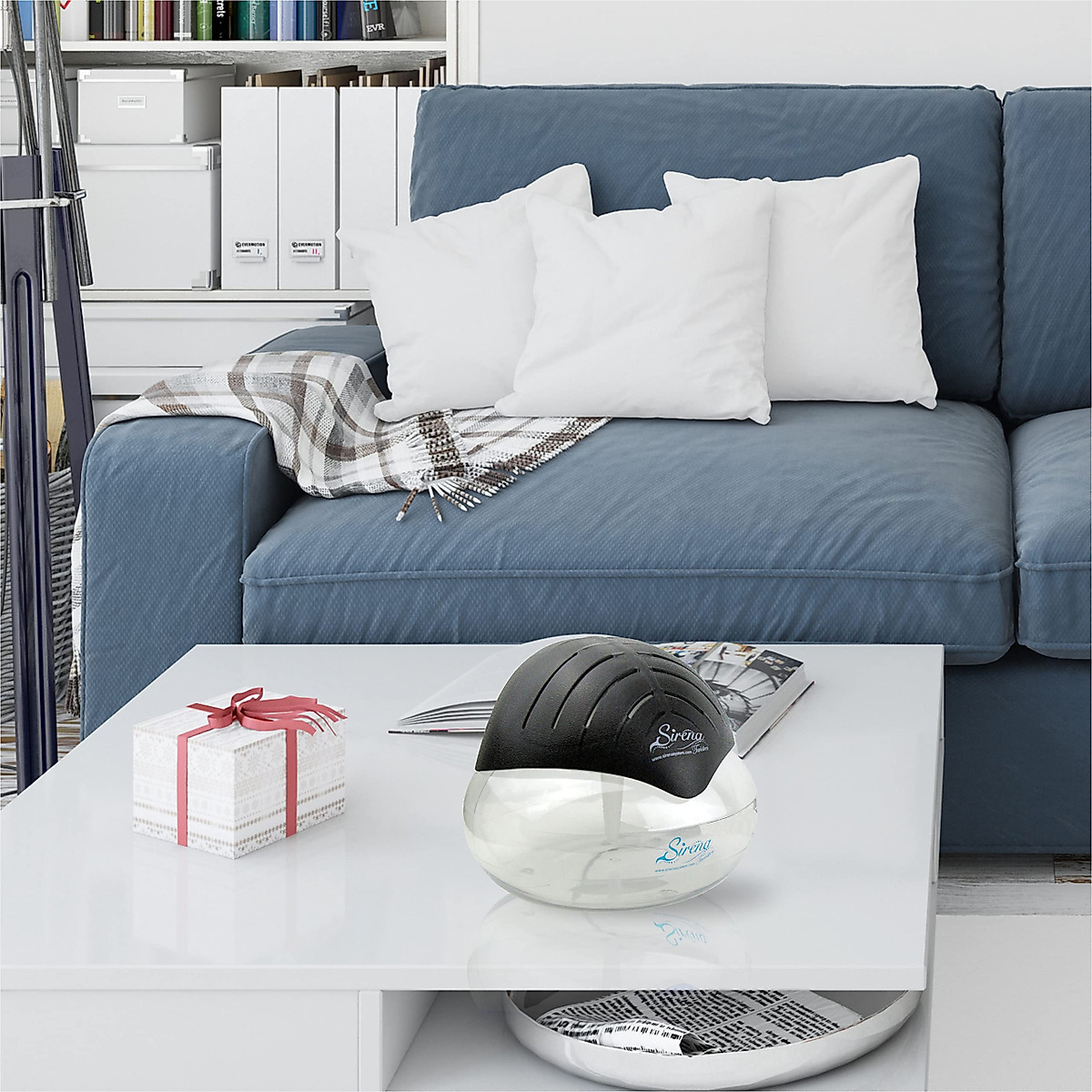 Sirena Twister Deluxe Pack (Black) including Fragrance Pack- Water Filter Air Freshener For Home and Office - Essential Oil Aroma Diffuser With LED Night light - Small Air Cleaner For Smoke and Pets