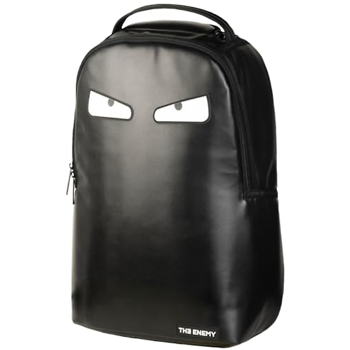 The Enemy Special Ops Backpack, Unisex Eco PU Leather Backpack with Exclusive Blackout Zippers, Black, One Size