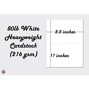 Blank Half Fold Greeting Cards - 8.5 x 5.5 Inch Heavyweight White Card Stock Paper - for Birthday, Wedding, Holiday, Anniversary Invitations, and All Occasions - Bulk Pack of 100 Cards