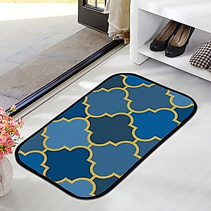 Mosaic Tile Moroccan Motif Soft Area Rugs Indoor Outdoor Floor Mat Non Slip Carpet for Living Room Bedroom Dining Room Classroom Entrance 20" x 31"
