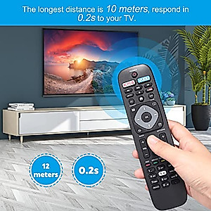 NH500UP Remote Control TV Controller Replacement for Philips Smart TV 2K 4K UHD TVs, Philips Smart Ultra HDTV, Philips LED LCD Television with Netflix, YouTube, Vudu and NETTV Keys