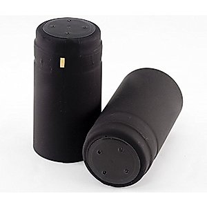 Shrink Caps for Wine Bottles - Matte Black 50 Count (31x60)