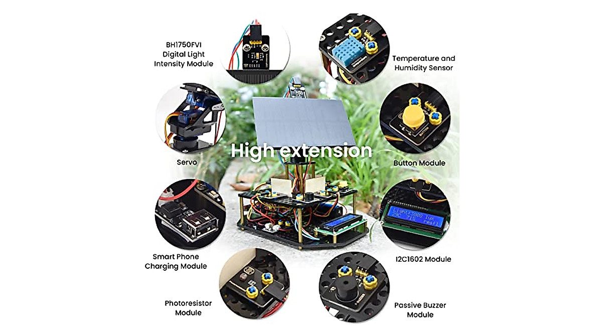 KEYESTUDIO DIY Solar Tracking Kit for Arduino - Smart Charging & Sensors