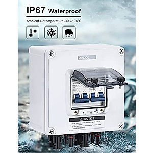 DIHOOL 16 Amp Outdoor Disconnect Box IP66 Waterproof, 2 in 2 Out Miniature Circuit Breakers with Power Distribution Box