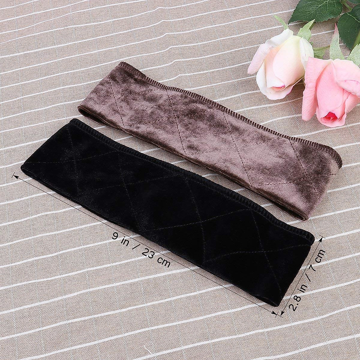 sansheng 3 Pack Wig Grip Band，Velvet Headband Scarf Head Hair Band Extra Hold Wig Adjustable Fastern,Stretch Cotton headband（3 colors）
