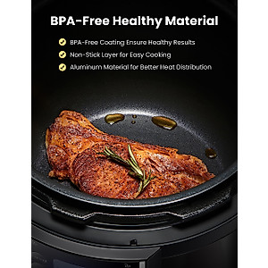 COMFEE’ 9-in-1 Electric Pressure Cooker 14 Presets Instant Multi Cooker Olla de Presion Non-Stick Pot Yogurt Maker Rice Cooker Slow Cooker Sauté Steamer 6 Quarts Black, Aluminum