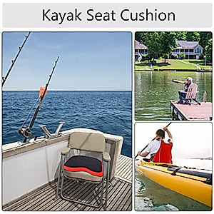 Thicken Kayak Canoe Fishing Boat Sit Seat Cushion Pad Accessory (Flame) Boating (Black)