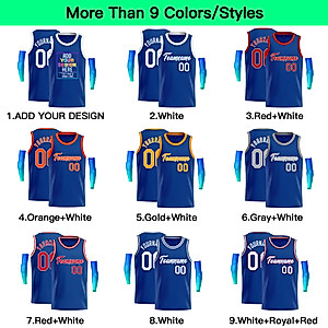 Custom Basketball Jersey Stitched or Printed Personalized Team Uniform Tank Top for Men/Kids Royal Blue
