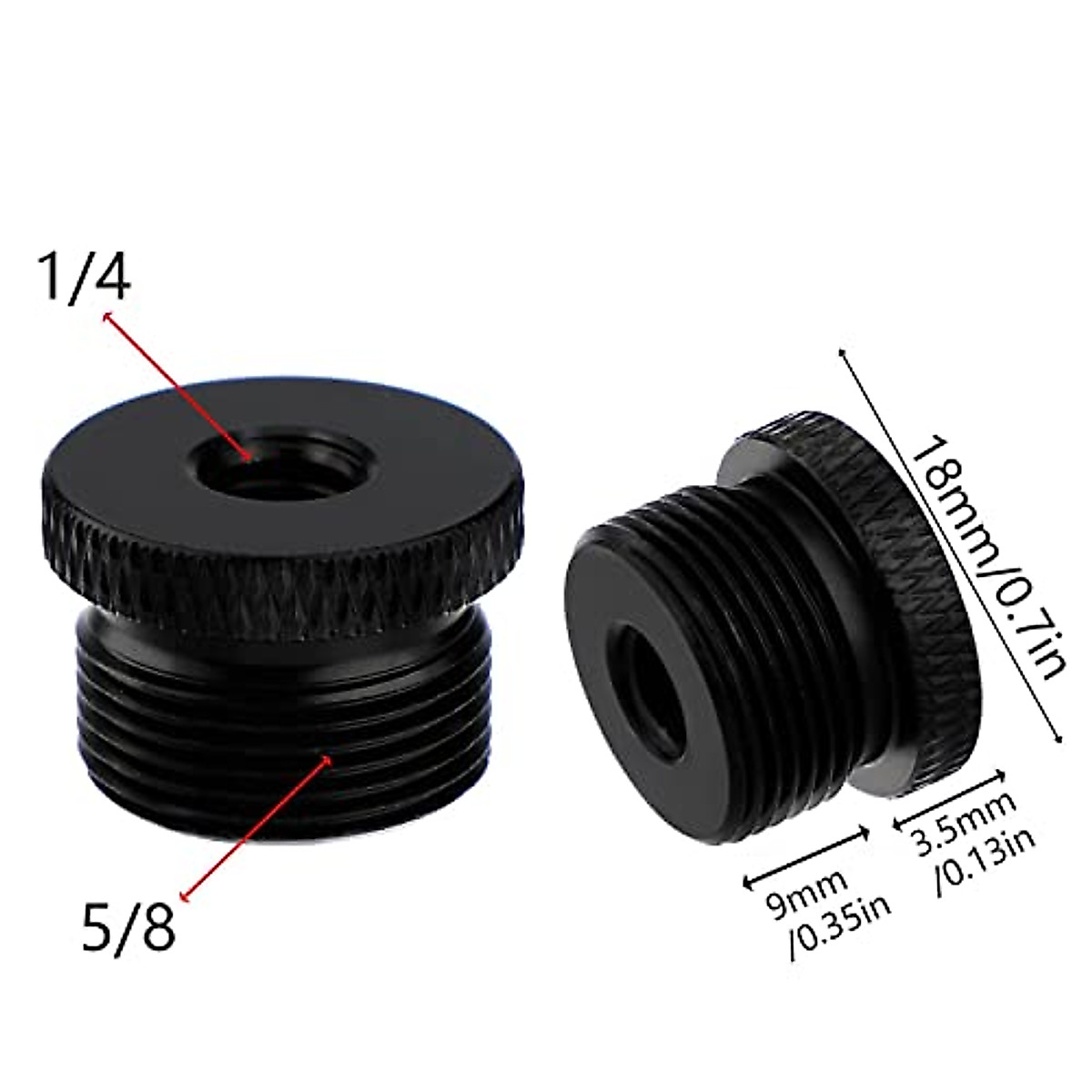 SAVITA 2pcs Mic Foot Adapter Screw Thread Adapter 1/4 Female to 5/8 Male Tripod Screw Adapter for Camera Monitor Microphone Stand