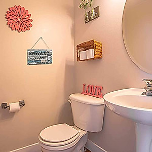 Printed Wood Plaque Sign Wall Hanging Welcome Sign Please Seat yourself Wall Art Sign Size 11.5" x 6" (Blue-Black)