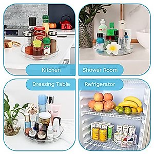 Lazy Susan Organizer for Cabinet, Lazy Susan Turntable for Cabinet, 9.1 Inches Lazy Susan Spice Rack（2 Pack）