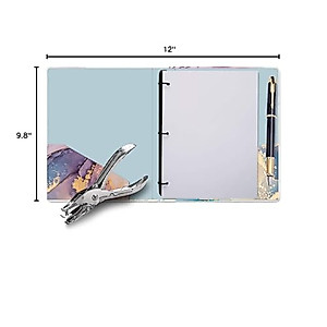 ZAXMEY 3 Ring Binder 1 Inch Ring, Fashion Design Binder for School, Home, Students, Women, Cute Custom Pattern with Hold Letter Size Interior Pockets,Gorgeous Marble