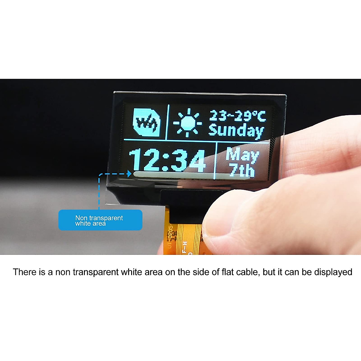 1.51 Inch Screen Module Kit, with RGB Module, SPI I2C Interface, Full Viewing Angle Design, 128 X 64 Resolution, Transparent Blue Display, for STM32