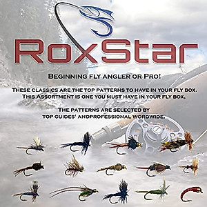 RoxStar Fly Shop Trophy Trout 24pk | Top Wet & Dry Flies for Trout. | Trout Flies Proven Nationwide to Catch Fish! | Tied in-House Never Outsourced! Fathers Day Gift Fly Fishing Gift