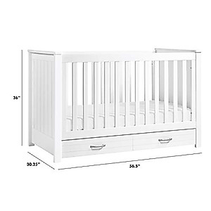 DaVinci Asher 3-in-1 Convertible Crib in White, Greenguard Gold Certified