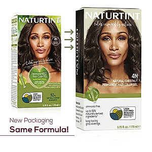 Naturtint 4N Natural Chestnut Permanent Hair Color (Pack of 6), Ammonia Free, Vegan, Cruelty Free, up to 100% Gray Coverage, Long Lasting Results (Packaging may vary)