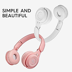 Heave M6 Wireless Foldable Headset Macarons Heavy Bass Bluetooth Gaming Headphone,Wireless Over Ear Headset for Home Office,150 Hours Long Standby Time White