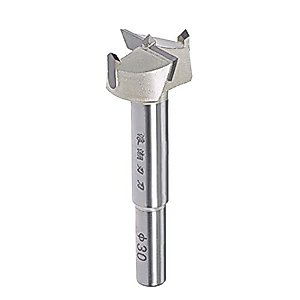 uxcell Forstner Drill Bits 30mm, Tungsten Carbide Wood Hole Saw Auger Opener, Woodworking Hinge Hole Drilling Boring Bit Cutter (Beige, Silver Tone)