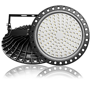 Viugreum 500W UFO LED High Bay Light, 50000LM 6000K-6500K Daylight White Ultra Thin LED Warehouse Lighting, IP65 Waterproof Commercial Bay Lighting for Garage Barn Workshop Residential