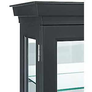 Displays2go 20" Countertop/Wall Mount Display Case, Adjustable Shelves, Locking - Black (DCC2033BK2)