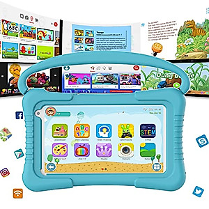 BYANDBY Tablet for Kids, 7 inch Tablet, Android 11 OS, 2GB+32GB ROM, Safety Eye Protection Screen, WiFi, BT, Dual Camera, Parental Control APP, Educational, Games, Tablet with Shockproof Case