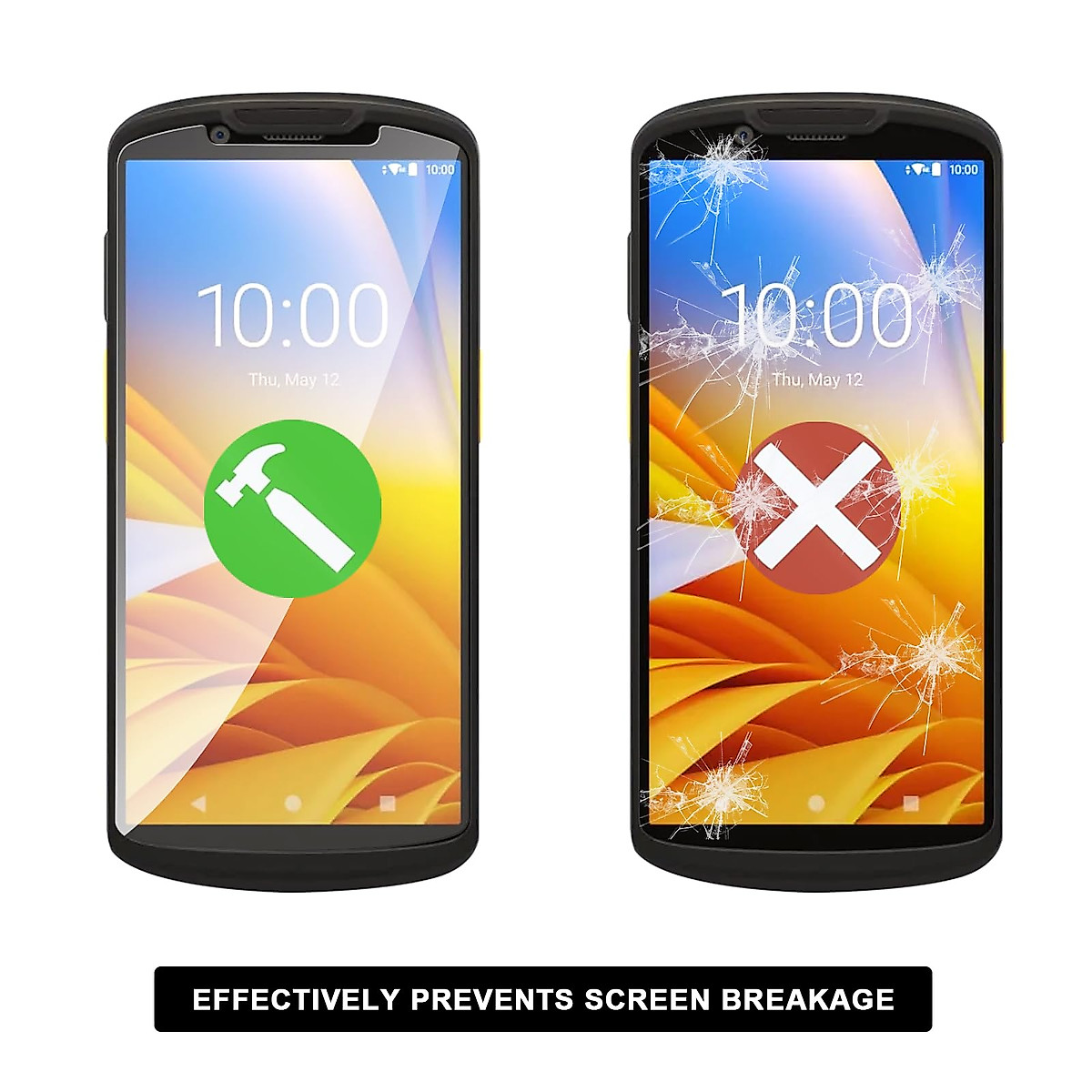 CARPSDZY 3pcs Tempered Glass Screen Protector for Zebra Symbol TC53 TC58 Handheld Barcode Scanner Mobile Computer, 9H Scratch-resistant HD Protective Film