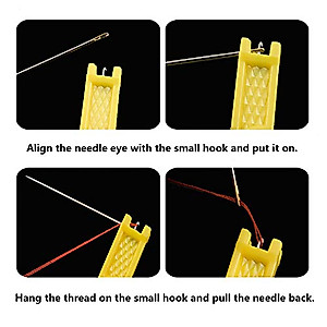 Automatic Needle Threading Device, Self Thread Guide Hand Plastic Sewing Needle Device Solve The Frustrating Needle Threading Problem Fit, Easy Use and Carry, Random Color 3 Pack