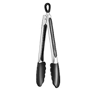Cuisinart Silicone-Tipped 9-Inch Tongs,Black