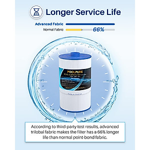 POOLPURE Replacement Filter for Sundance 6540-501, PSD85-2002, Unicel C-8380, Filbur FC-2810, Excel Filters XLS-840, Aladdin 18007, Baleen AK-70031, Magnum SU80, 85 sq.ft Filter Cartridge, Length: 14"