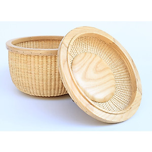 Teng Tian lidded home storage Rattan Handicrafts Casual Style Circular Basket rattan baskets for organizing sewing kits for adults
