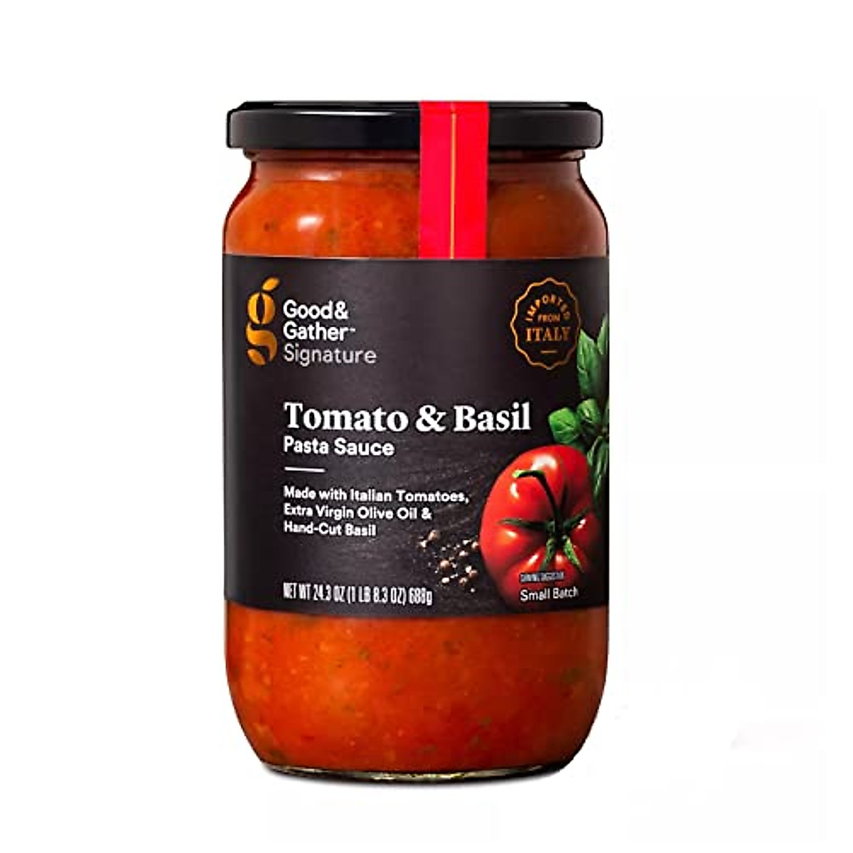 Italian Tomato & Basil Pasta Sauce 3 Glass Jars 24.3oz each - By Good & Gather Signature