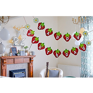 Strawberry Birthday Garland Banner - 6 ft