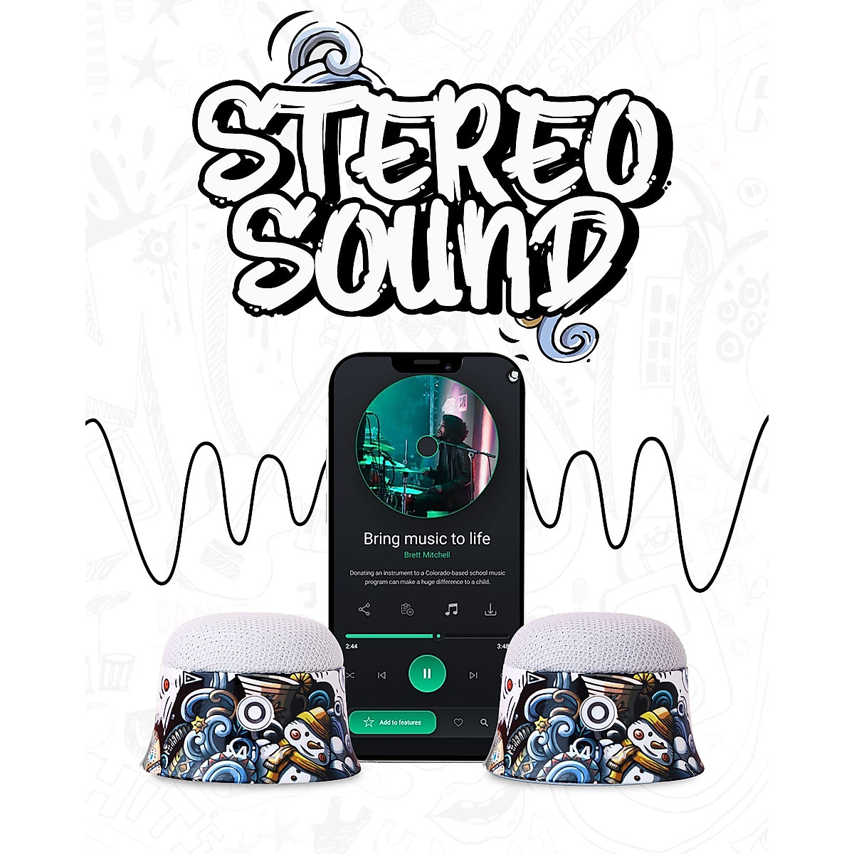 MiLi Small Magnetic Bluetooth Speaker, Compatible with MagSafe iPhone 12/13, Mini Wall Mountable True Wireless Portable Speaker for Golf Cart Tiny Speaker for Gifts (2 PCS, Snowman)