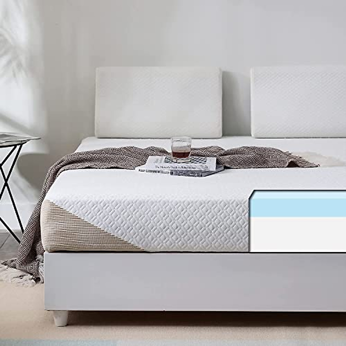 Opoiar Queen Mattress, 8 Inch Memory Foam Mattress in a Box Queen Size,Medium Firm Cooling Gel Infused Mattress for Sleeping,Pressure Relieving,Breathable Removable White Cover,CertiPUR-US Certified