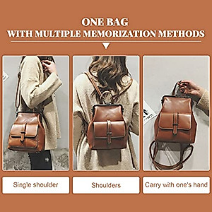 Ynport Leather Mini Backpack Purse for Women Girls Fashion Carry On Backpack Travel Casual Black Shoulder Bag for School