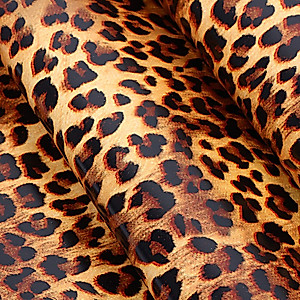 yazi 18in X 33ft Sexy Leopard Print Wallpaper with Self-Adhesive Removable PVC Wall Sticker Shelf Drawer Liner, PVC Mat.(Cover 48 sq.ft)