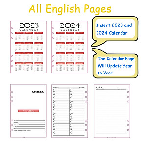 Marte Vanci A5 Padfolio with Calculator PU Leather Business Portfolio Zippered Conference Folder Organizer 6 Ring Lined Notebook Binder Loose Leaf Refillable Travel Journal Gift for Men (Black)