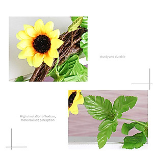 Yaoijin 2 Pack 16.4 Feet Artificial Fake Sunflower Garland Plants in Yellow(Each 8.2' Long with 12 Vine) for Hanging Wedding Garland Fake Foliage Flowers Home Kitchen Garden Office Wedding Wall Decor