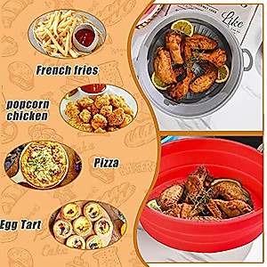 Buddeez foldable air fryer liner, silicone pot, air fryer liner basket, reusable air fryer basket, food safety air fryer oven accessories (7.5 inches [3 to 5 quarts]…