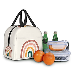 Senheol Boho Rainbow Lunch Box, Insulation Lunch Bag for Women Men, Reusable Lunch Tote Bags Perfect for Office Camping Hiking Picnic Beach Travel